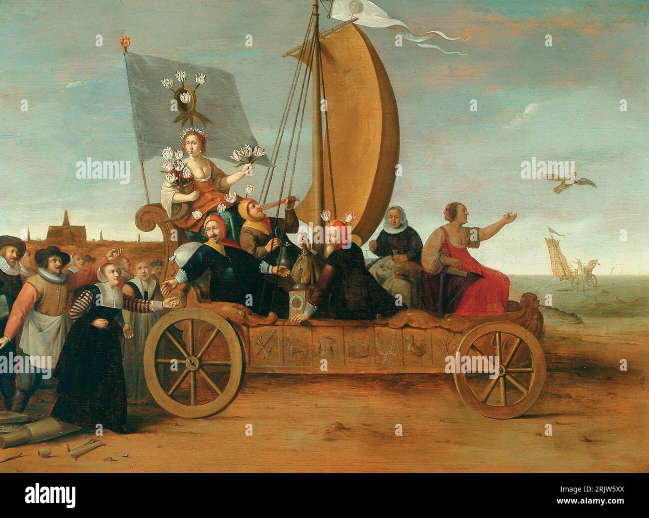 Flora's crazy wagon circa 1637 by Hendrik Gerritsz Pot Stock Photo - Alamy