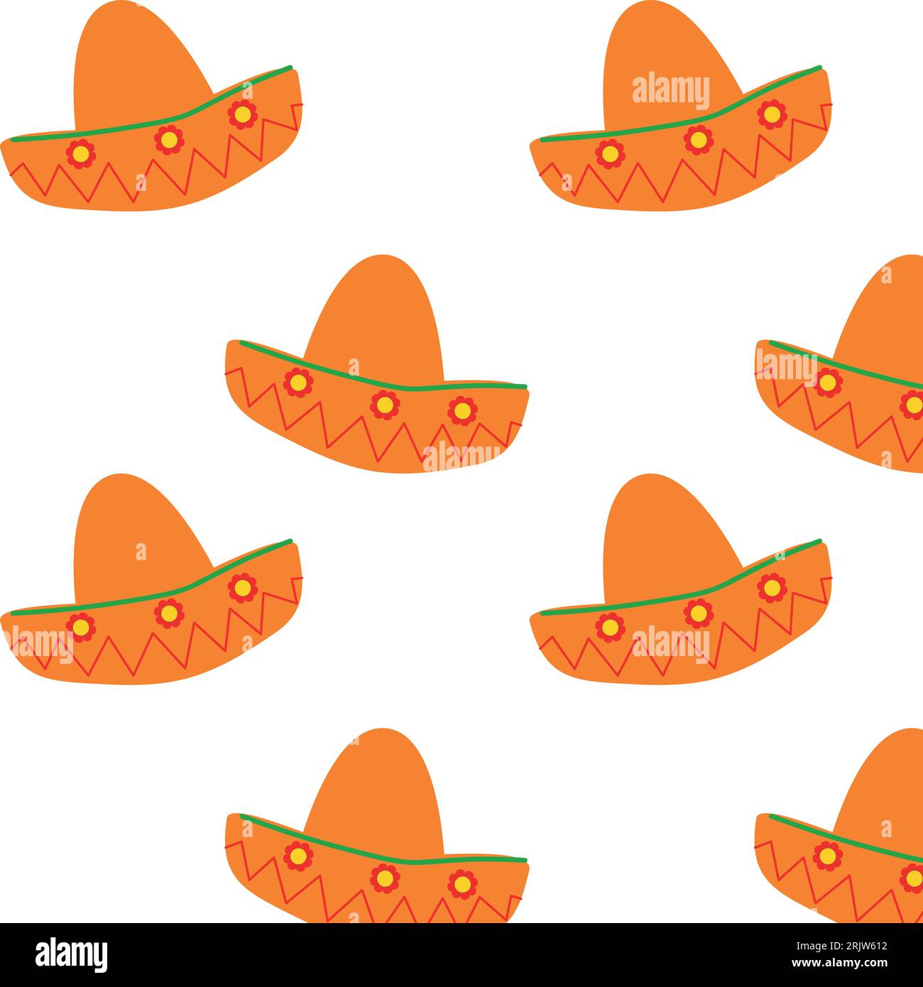 Mexican sombrero hats with bright ethnic patterns Stock Vector Image ...