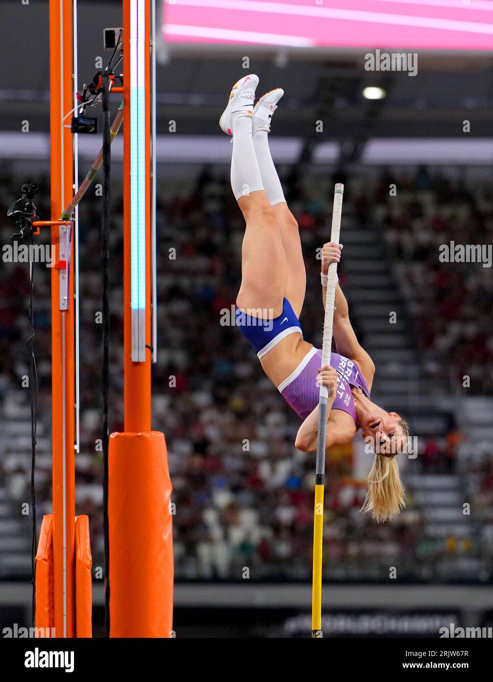 Great Britain's Molly Caudery in action in the Women's Pole Vault Final ...