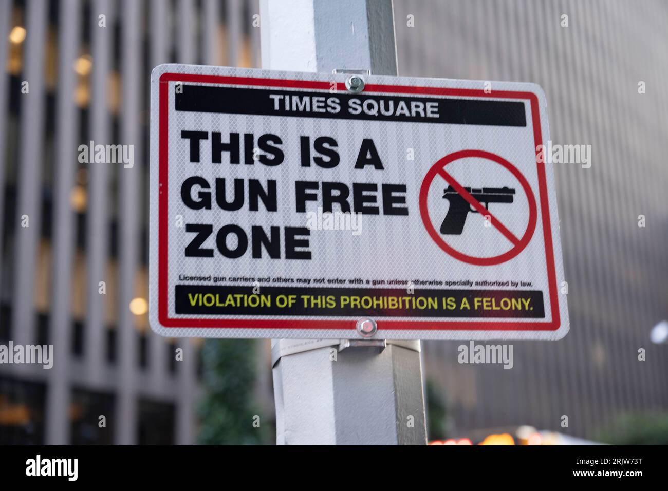 New York, New York, USA. 22nd Aug, 2023. A gun prohibition sign at the ...