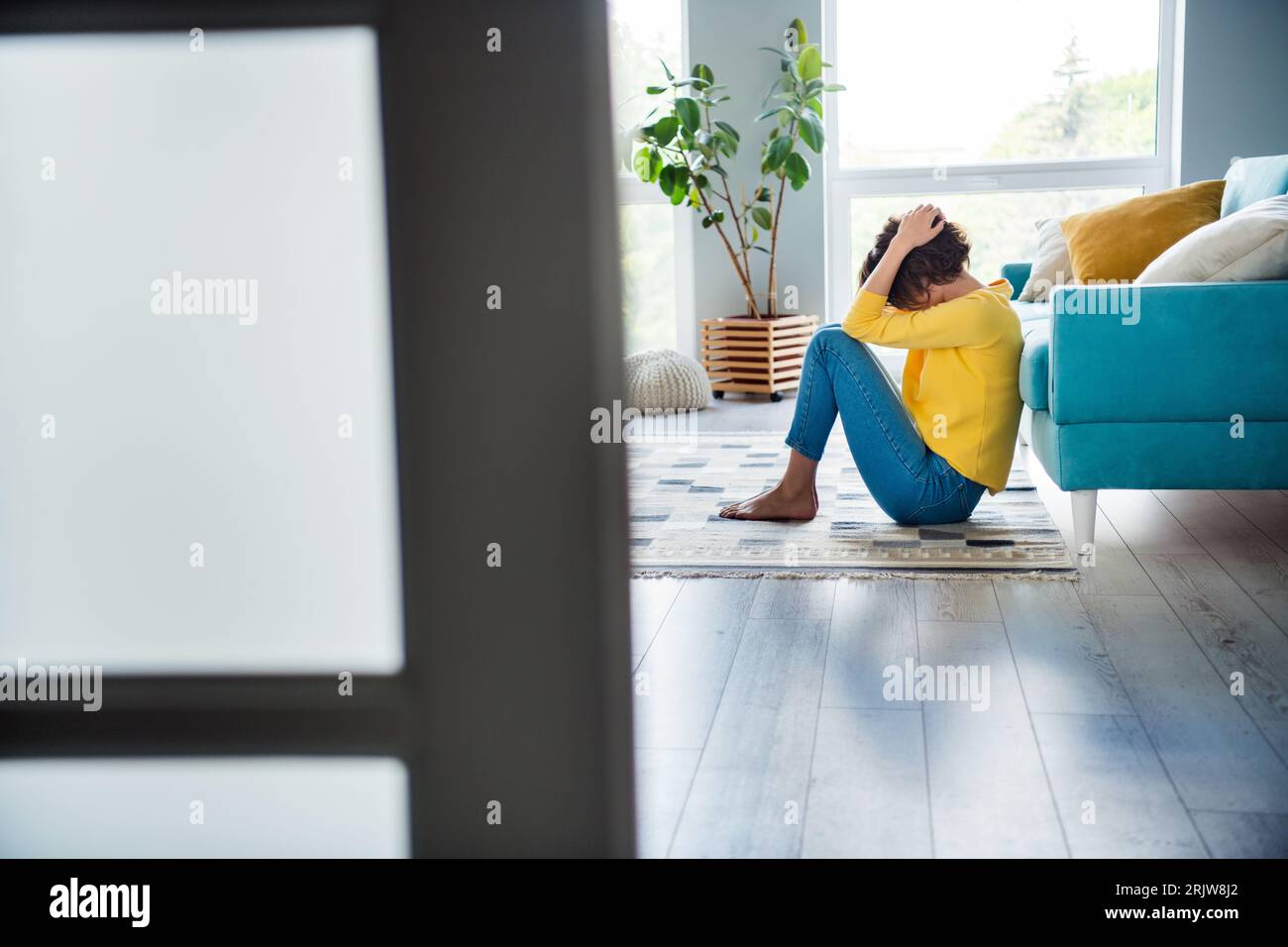 Photo of sad lady feeling solitude grief after divorce break up with ...