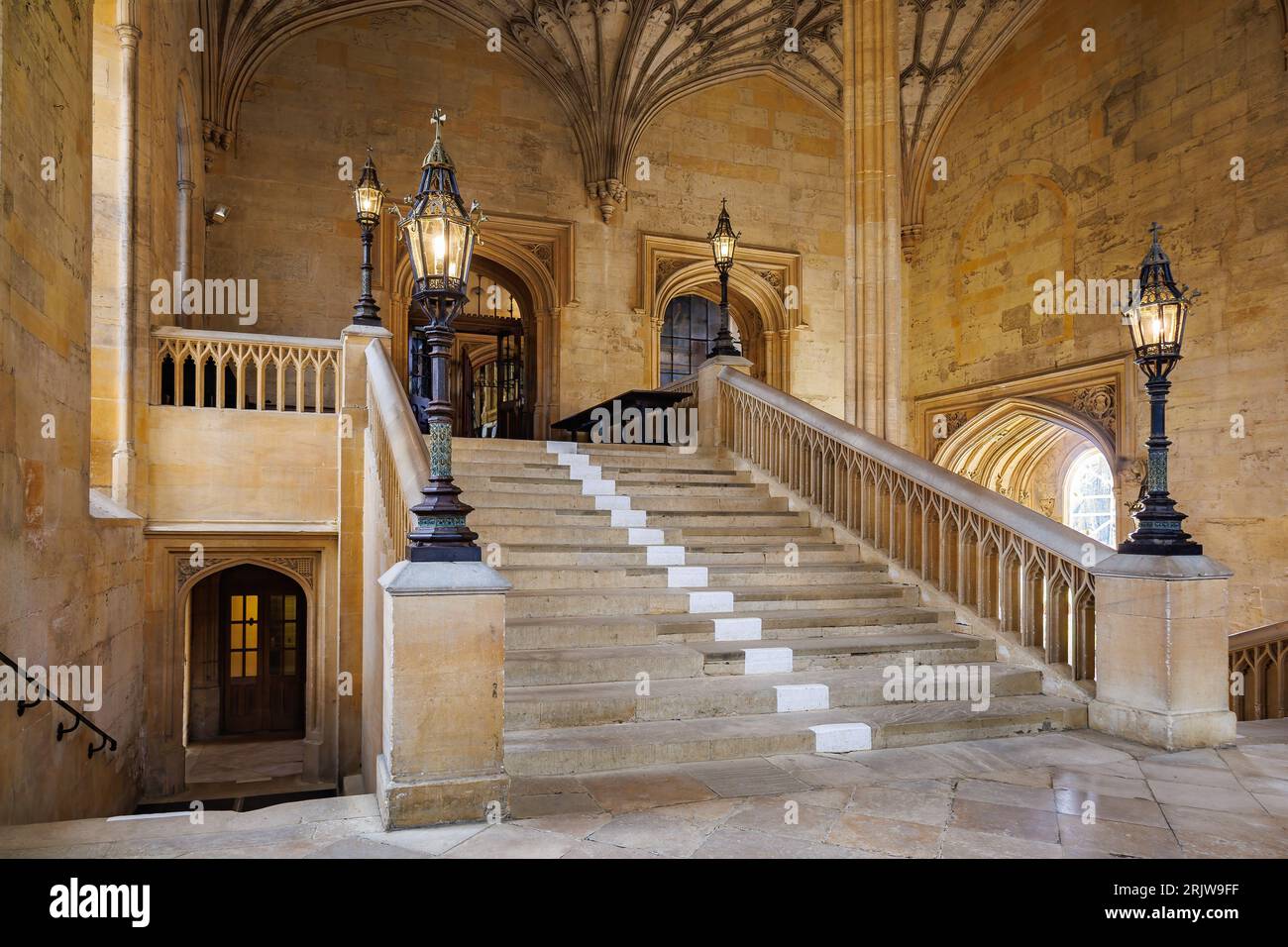 Oxford, UK - May 18, 2023: Stairs inside of Christ Church College ...