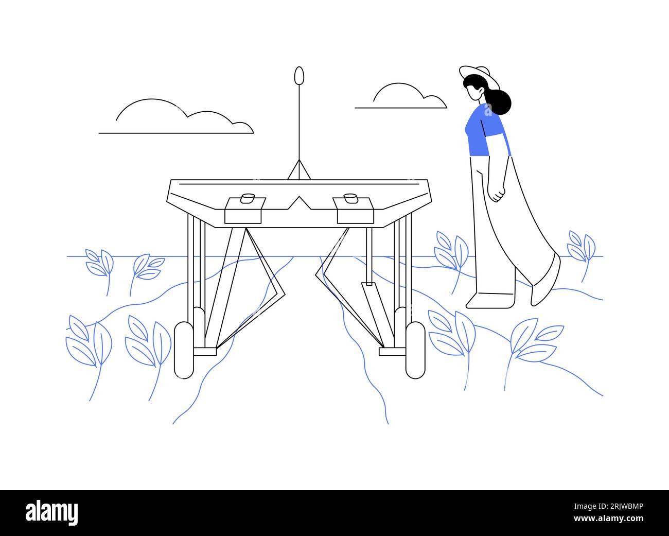 Weed control robots abstract concept vector illustration Stock Vector ...