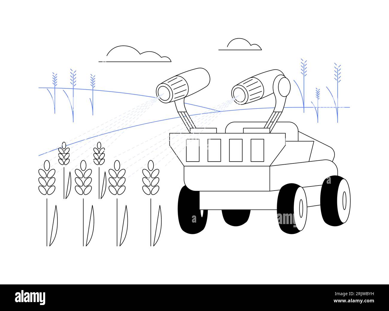 Spraying robot abstract concept vector illustration Stock Vector Image ...