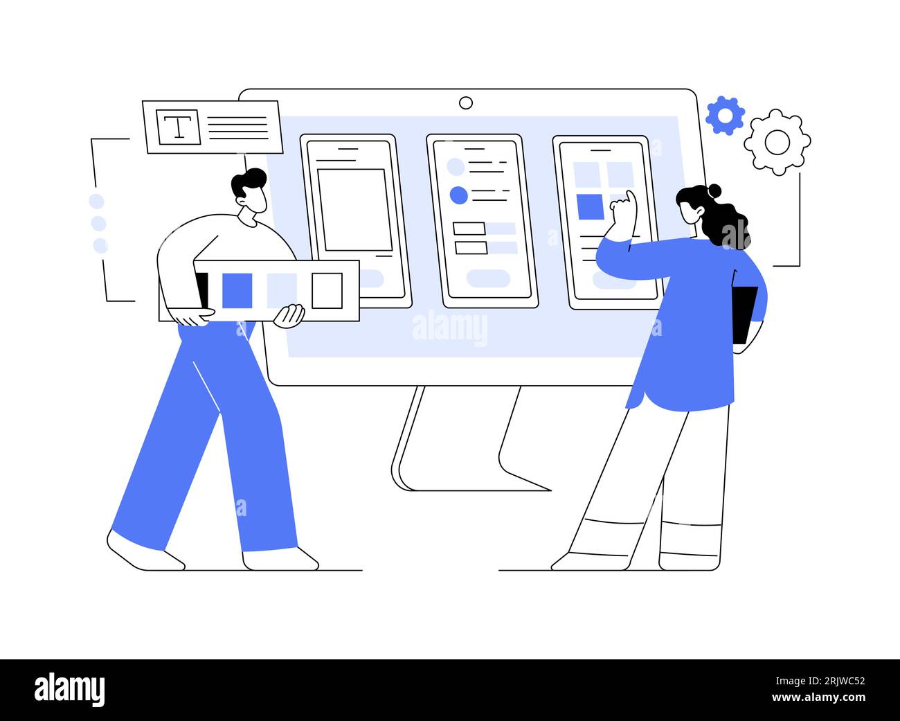 UI UX design software abstract concept vector illustration Stock Vector ...