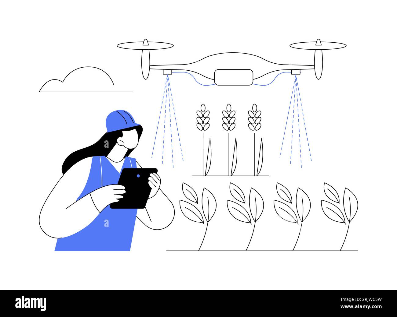 Spraying drone abstract concept vector illustration Stock Vector Image ...