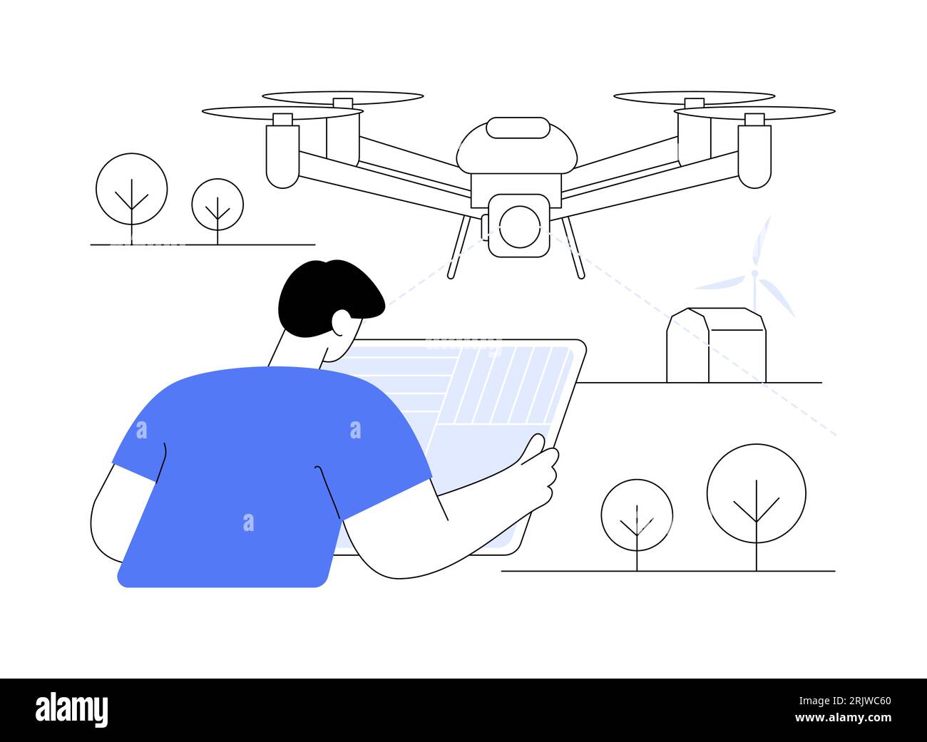 Aerial Imagery Drones Abstract Concept Vector Illustration Stock Vector