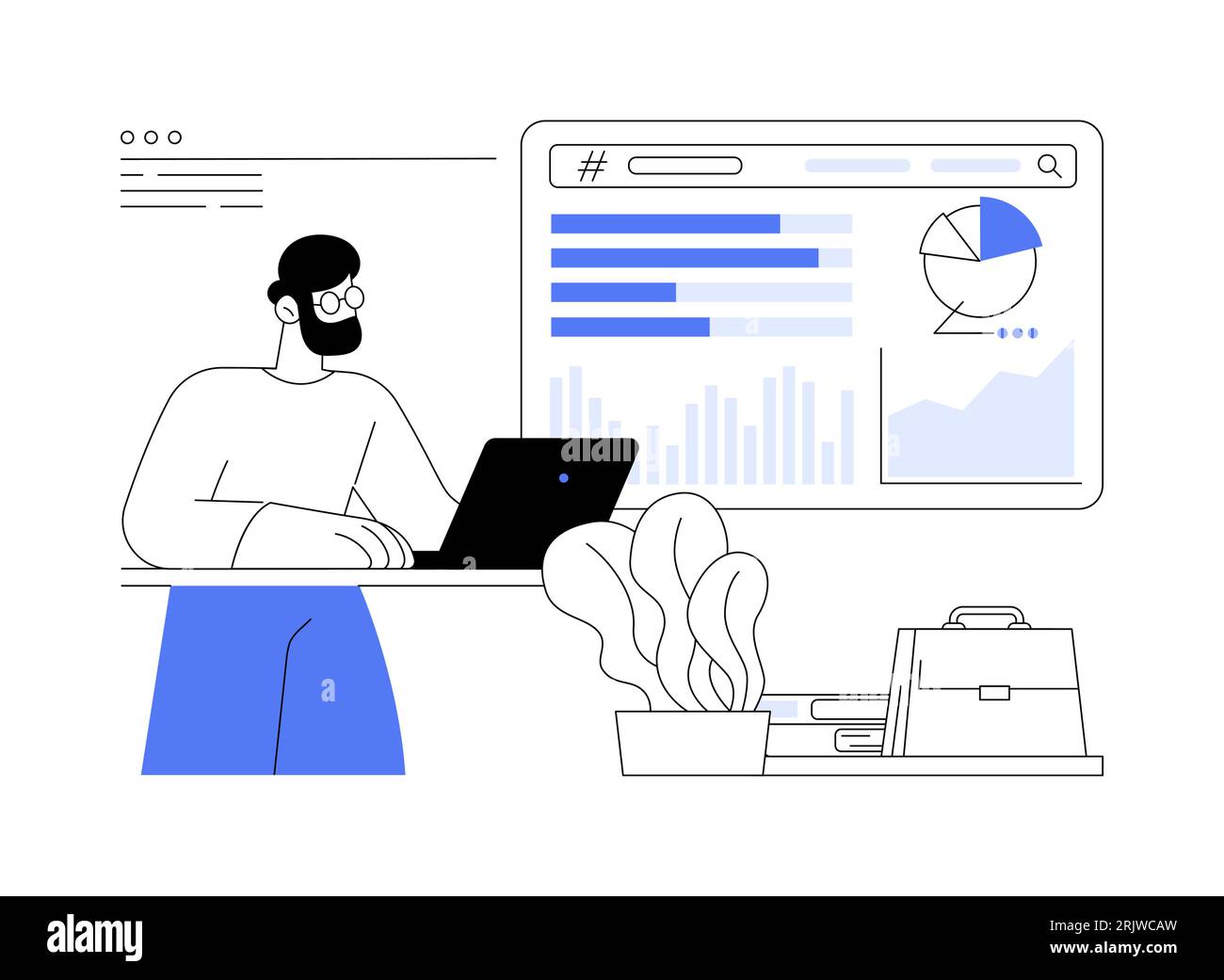 SEO analysis software abstract concept vector illustration Stock Vector ...