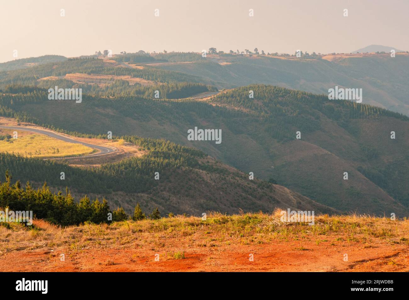Scenic view of The Great Rift Valley view point at sunset in Mbeya ...