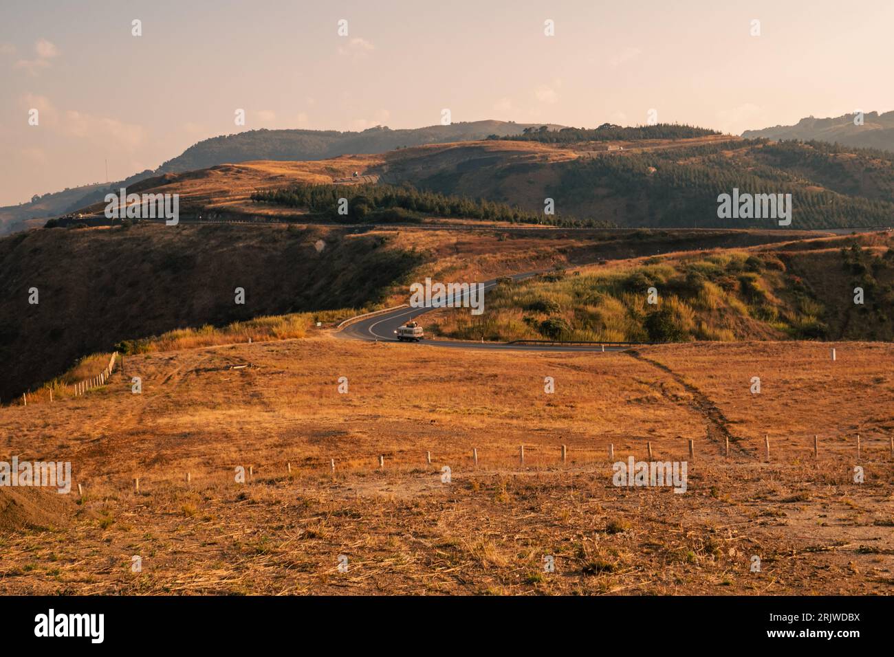 Scenic view of a meandering road at the Rift Valley View Point in Mbeya ...