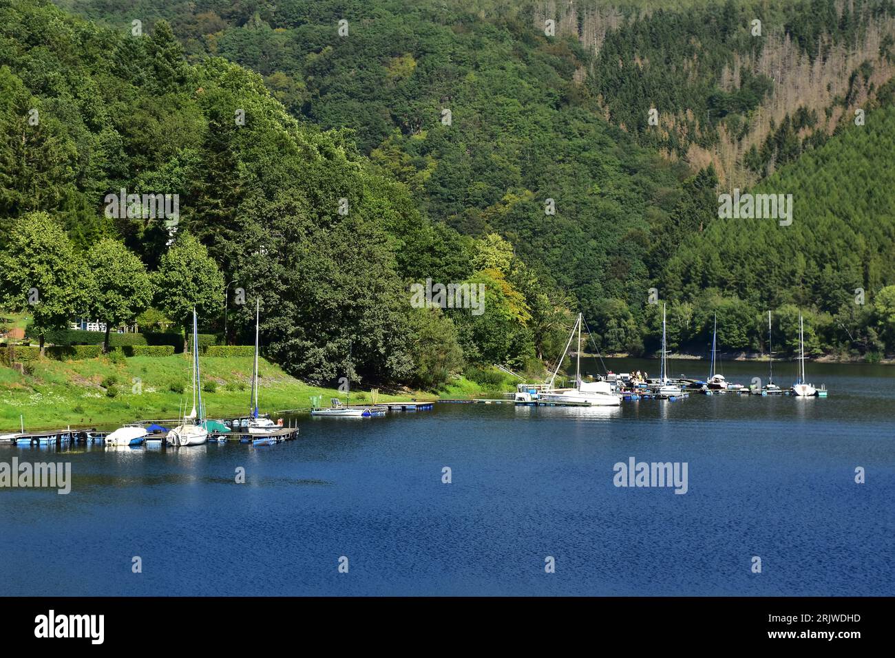 Rurberg on the Rursee in the Eifel National Park is very popular with ...