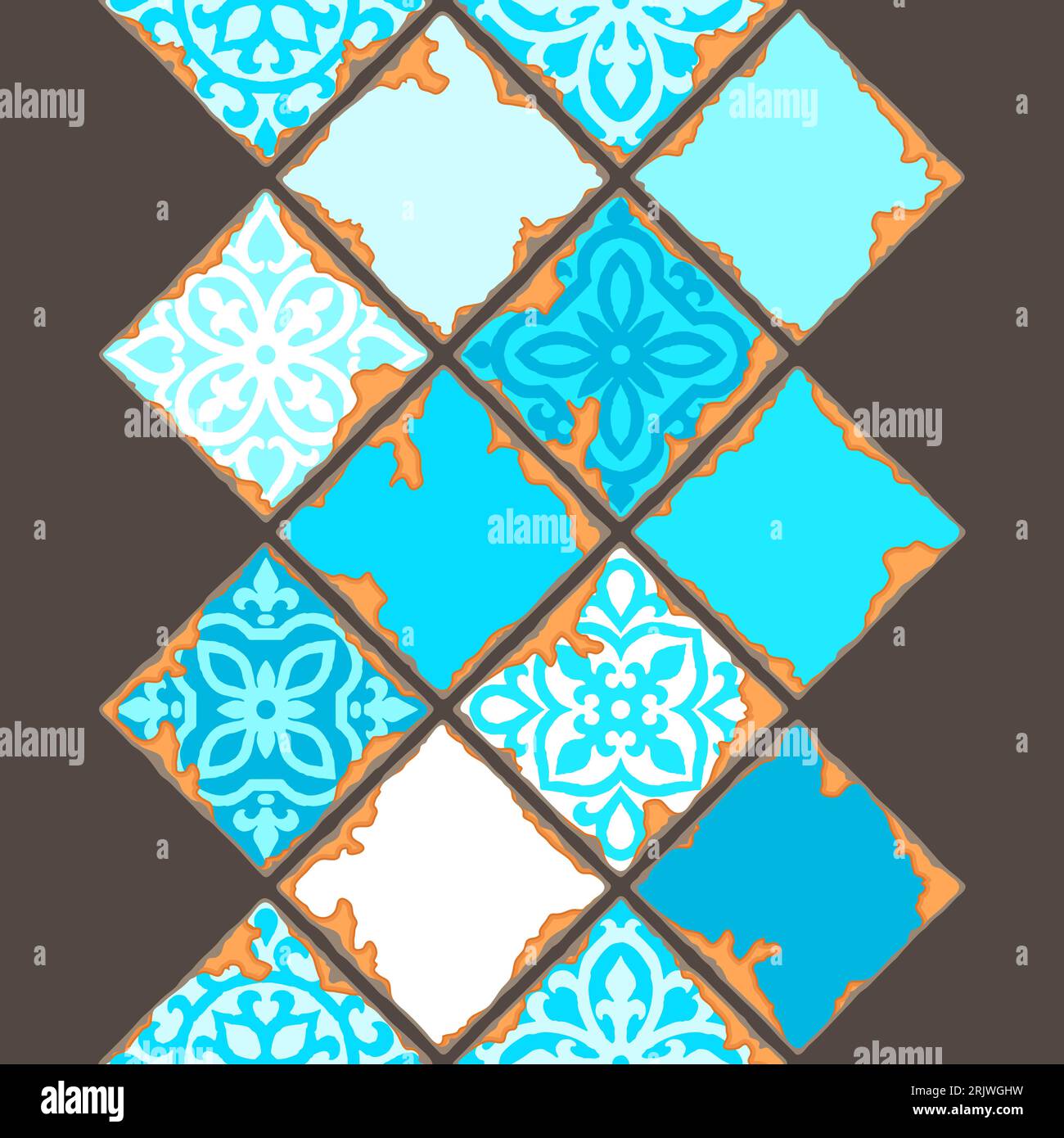 Ancient ceramic tile pattern. Wall or floor texture. Decorative antique ...