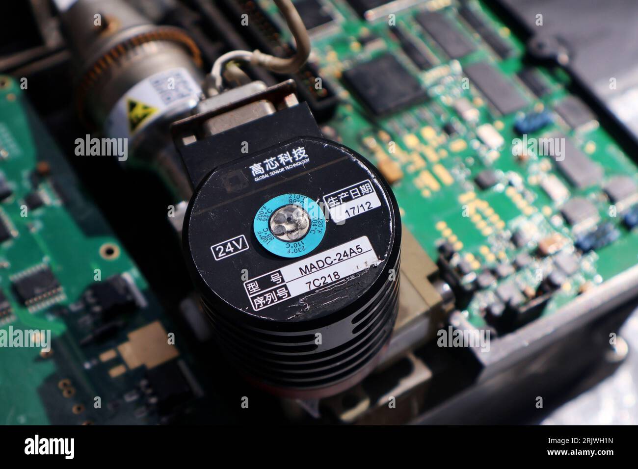 August 23, 2023: The electronic circuit board of the Russian rocket is ...