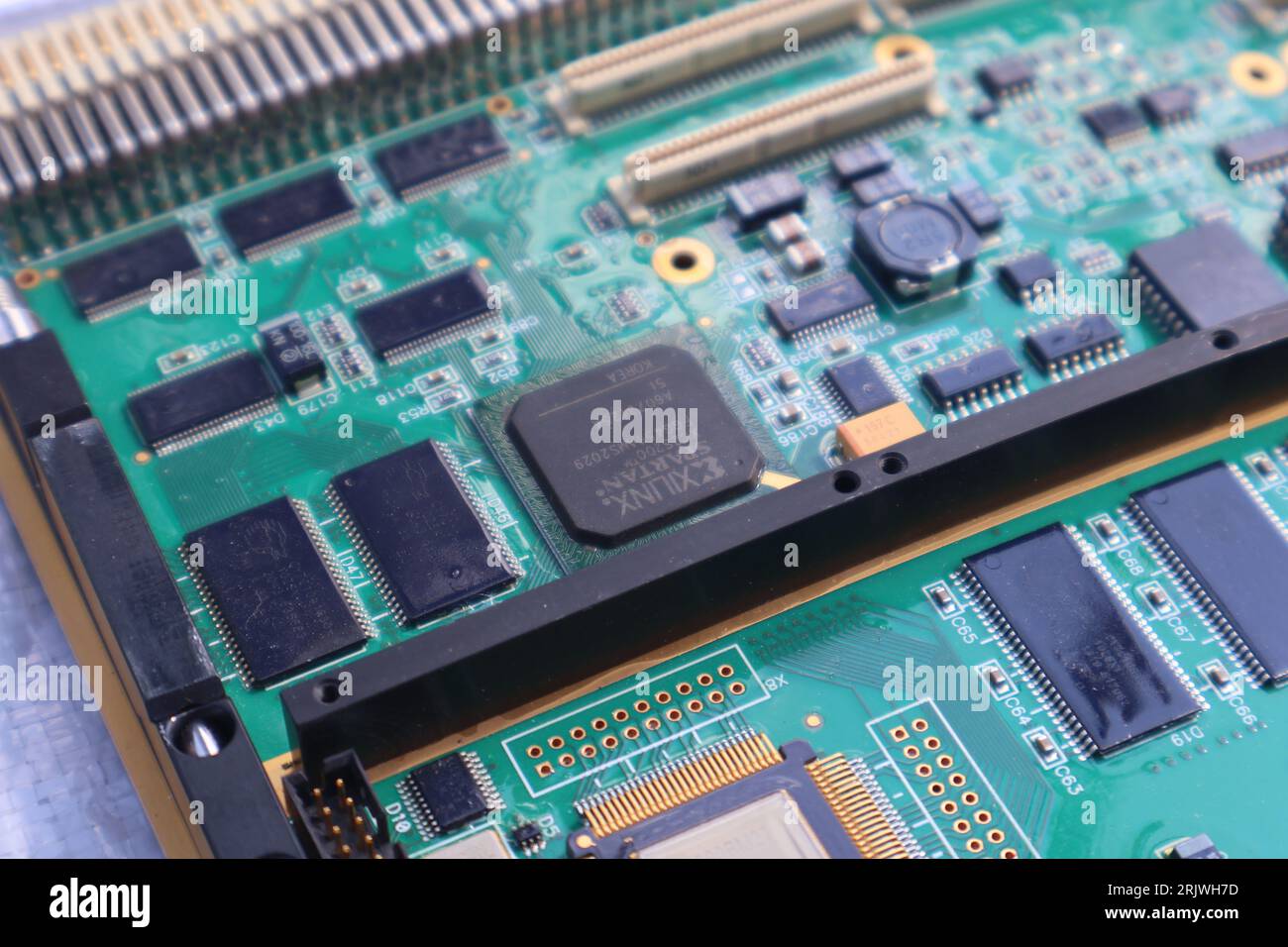 August 23, 2023: The electronic circuit board of the Russian rocket is ...