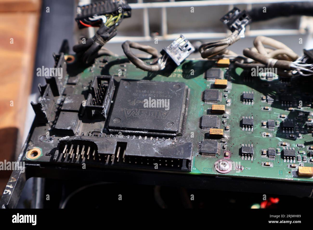 August 23, 2023: The electronic circuit board of the Russian rocket is ...