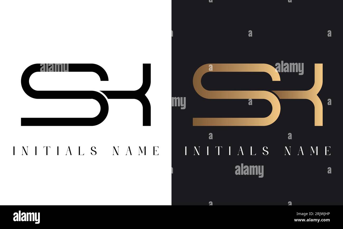 Luxury SK or KS Initial Monogram Text Letter Logo Design Stock Vector Image & Art - Alamy
