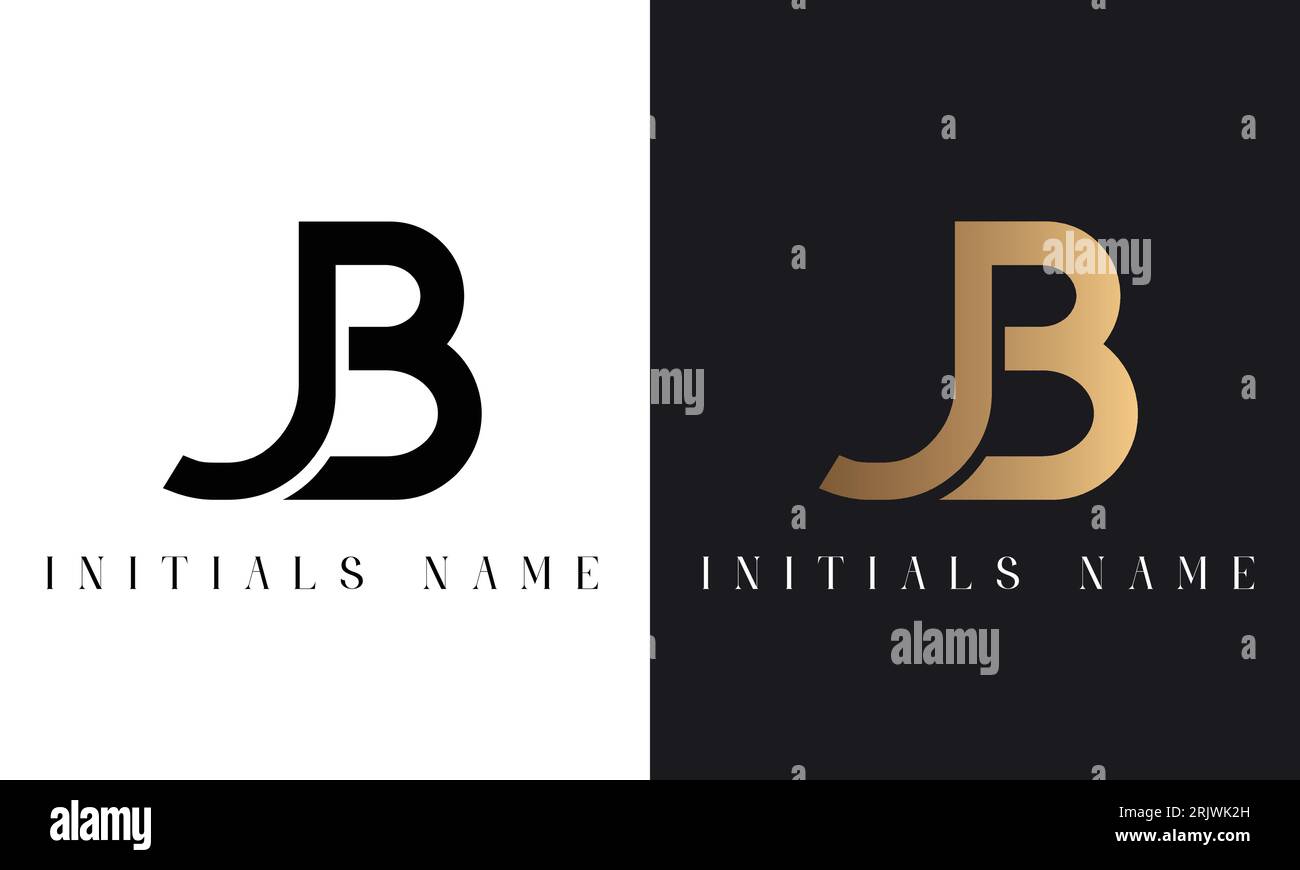 Luxury JB or BJ Initial Monogram Text Letter Logo Design Stock Vector ...