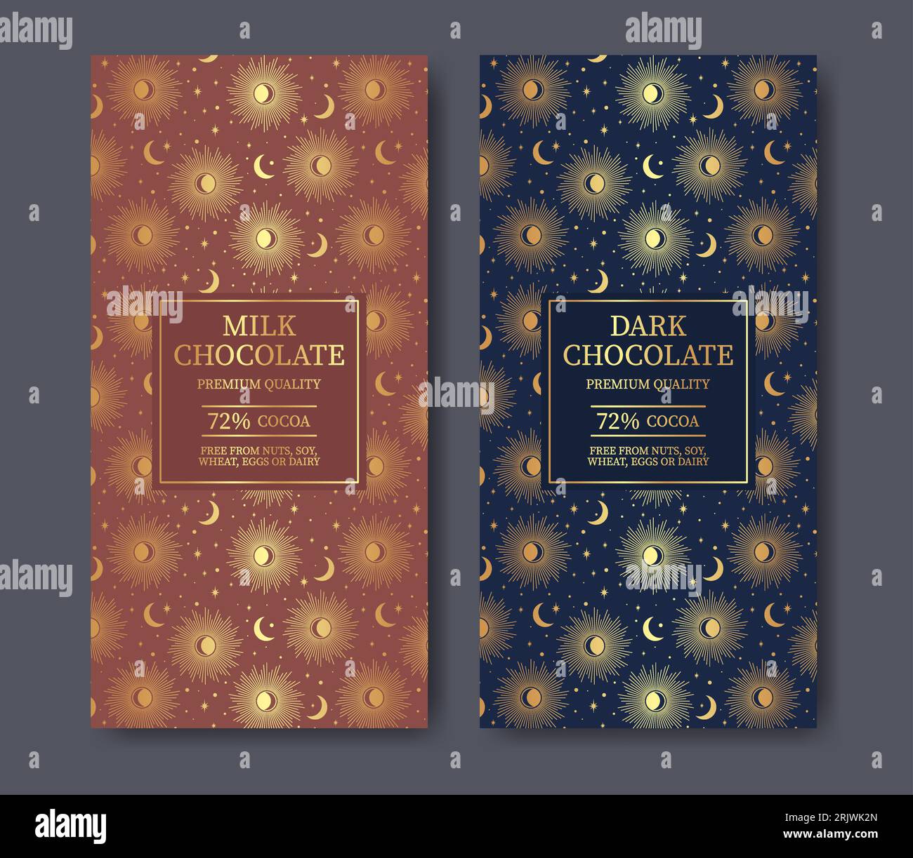 Original finest chocolate aesthetic vector package design label set ...