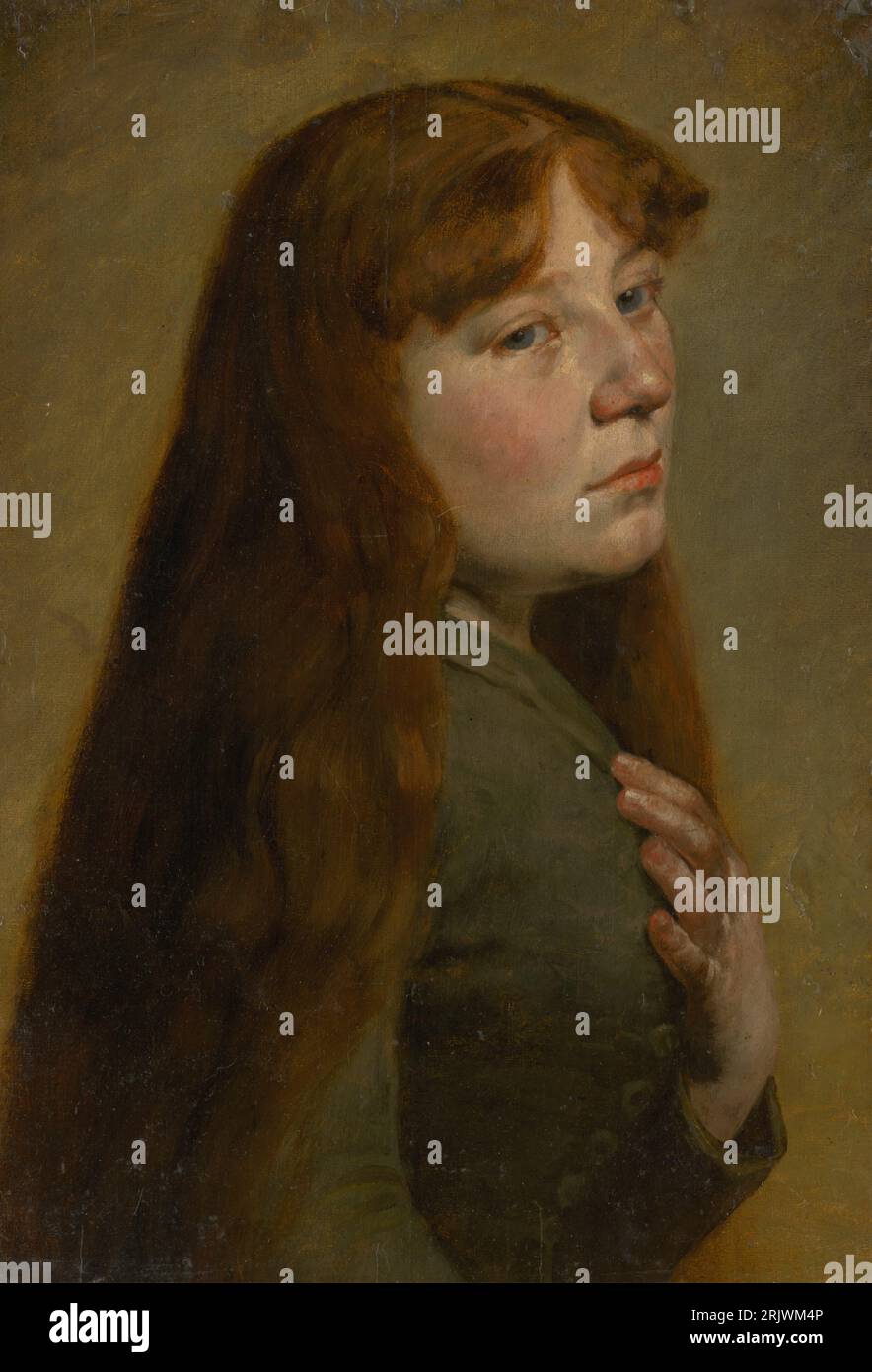 Study of a Woman from Three Quarters Profile 1895 by Jozef Hanula Stock ...