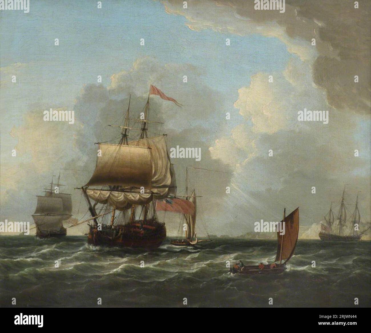 A commodore coming in to anchor by Robert Dodd Stock Photo - Alamy