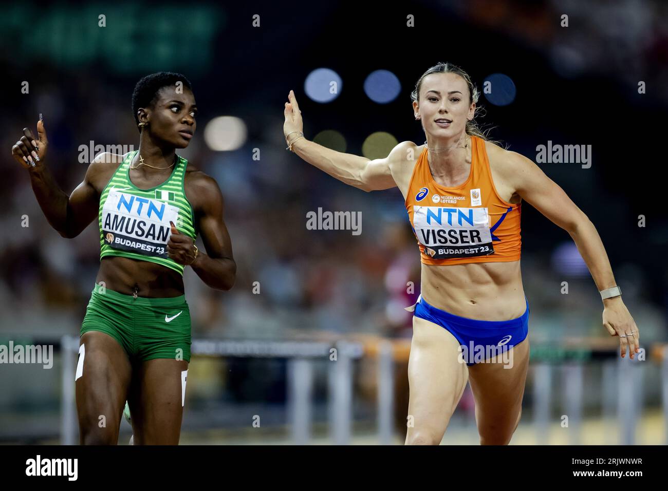 Budapest, Hungary. 23rd Aug, 2023. BUDAPEST - Nadine Visser in action on the 100 meters hurdles ...