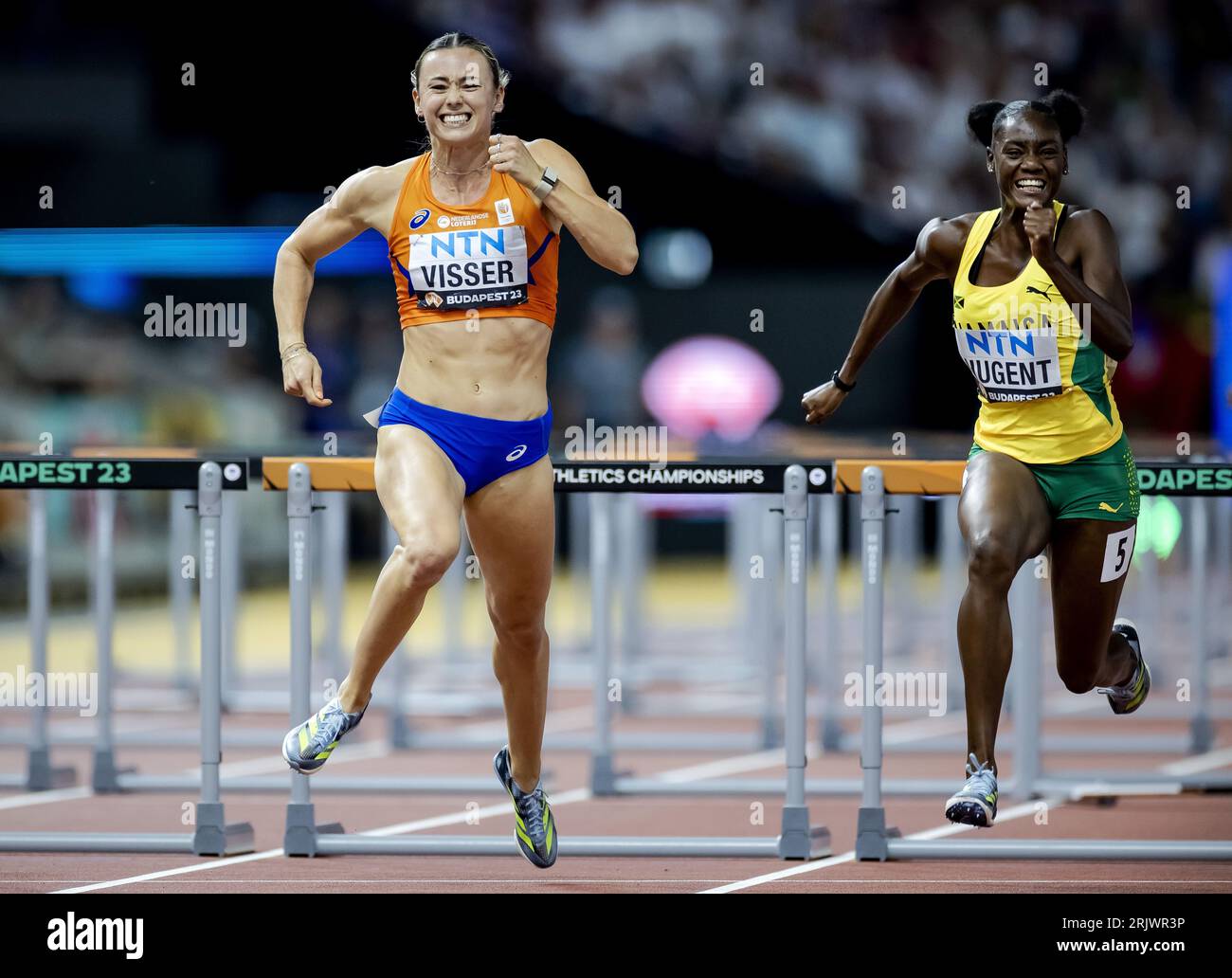 Budapest, Hungary. 23rd Aug, 2023. BUDAPEST - Nadine Visser in action on the 100 meters hurdles ...