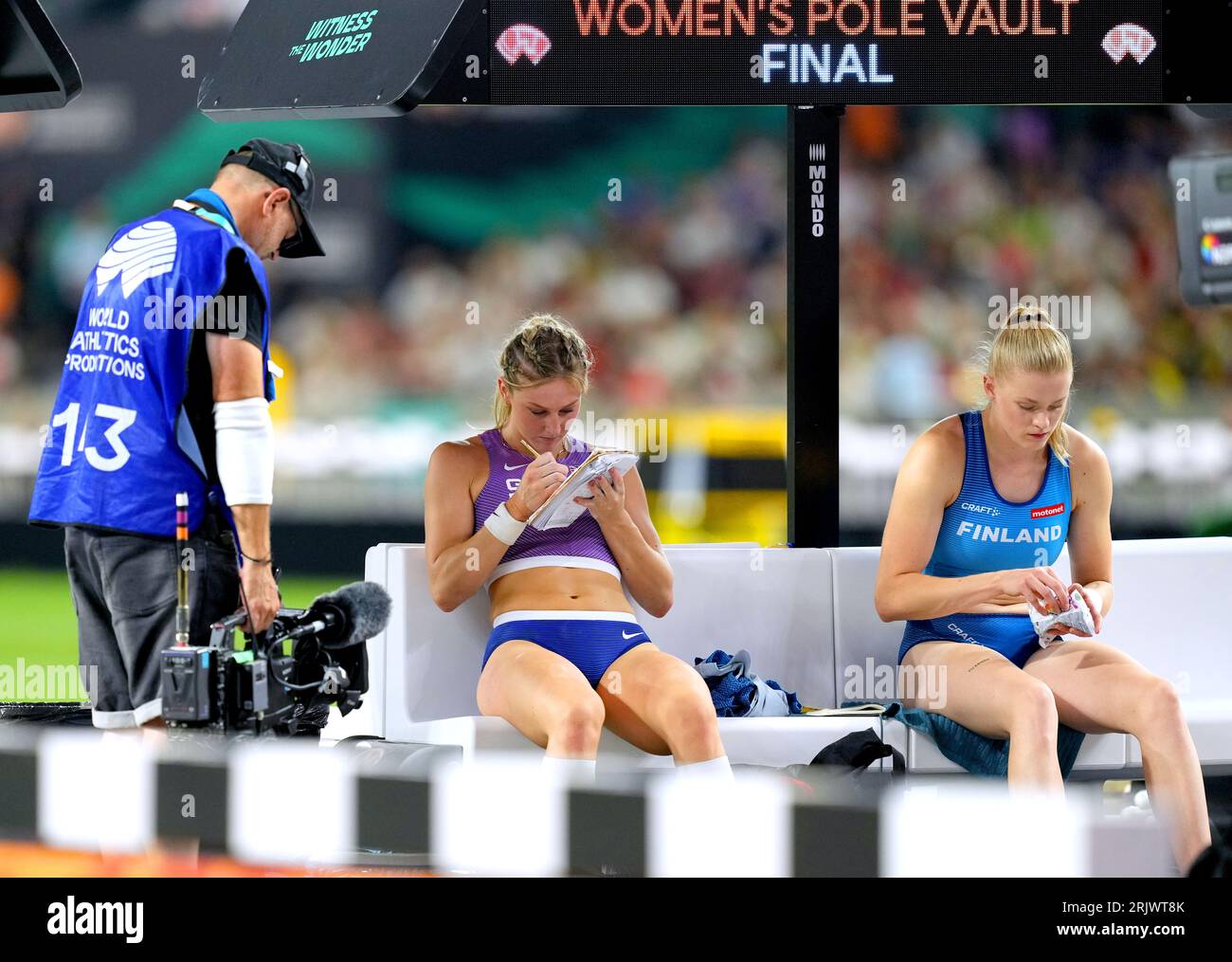 Great Britain's Molly Caudery writes in a notebook during the Women's ...