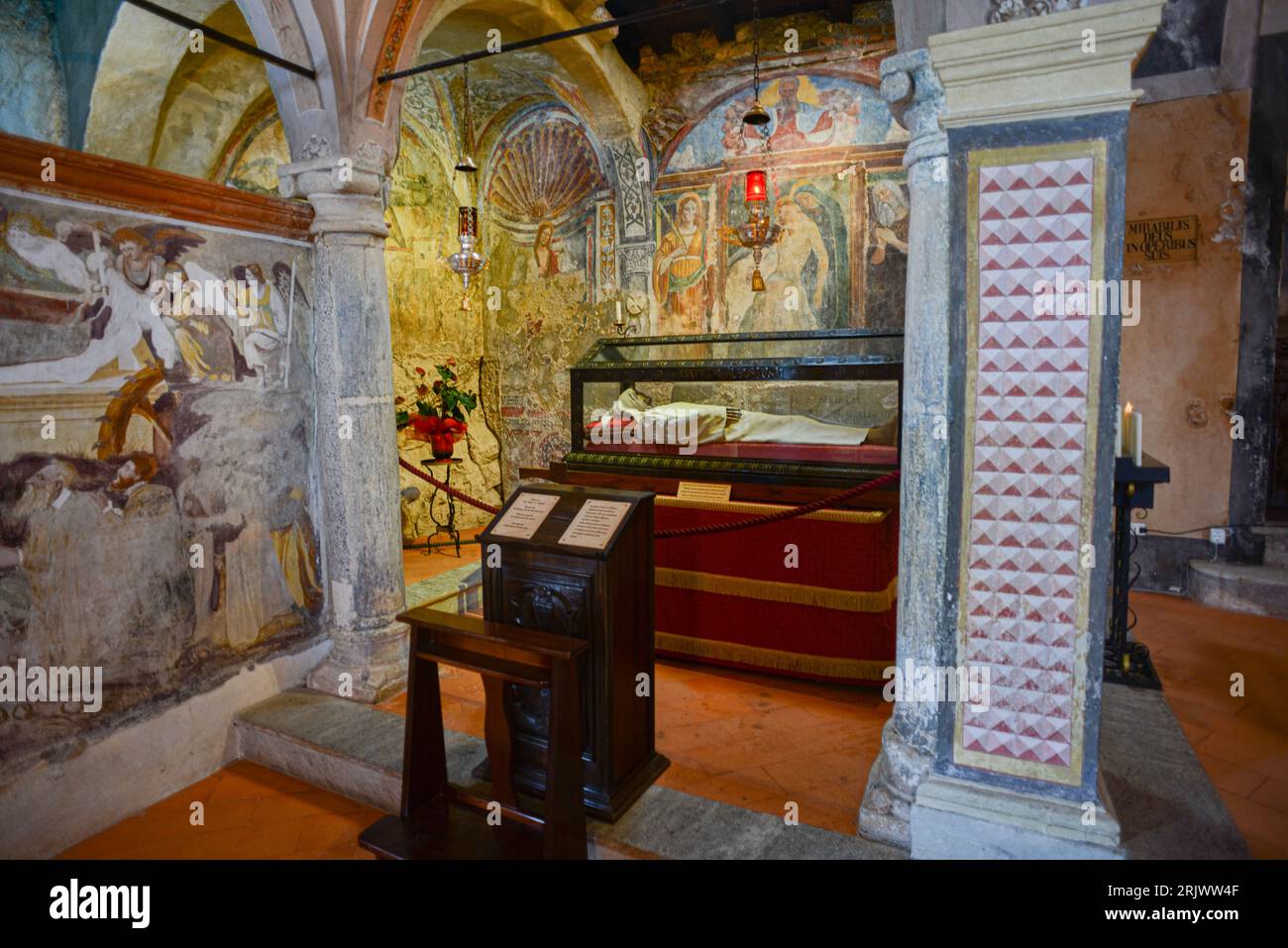 Monastery of Santa caterina del sasso indoor, by Lake Maggiore, Italy ...