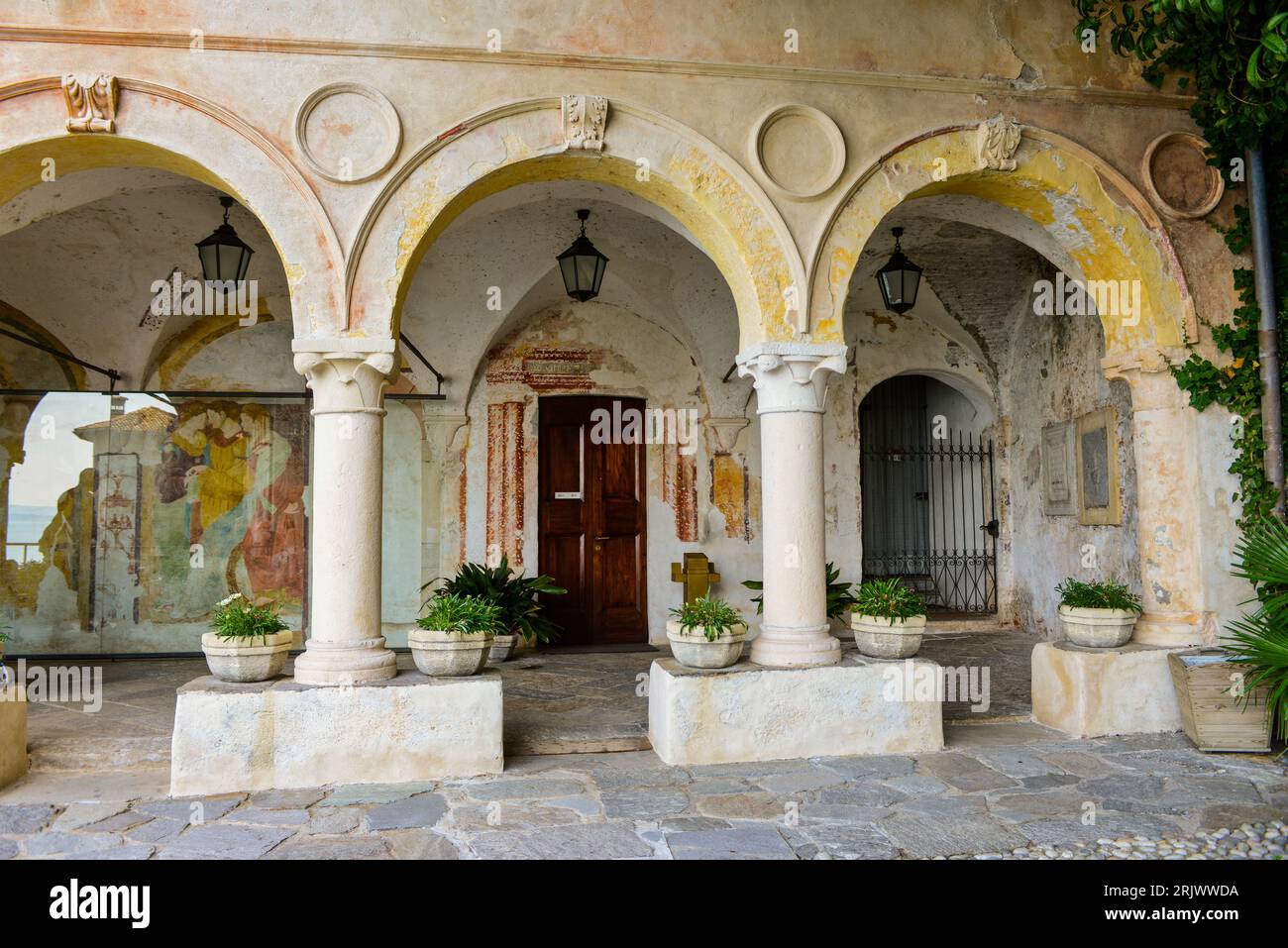 Monastery of Santa caterina del sasso indoor, by Lake Maggiore, Italy ...
