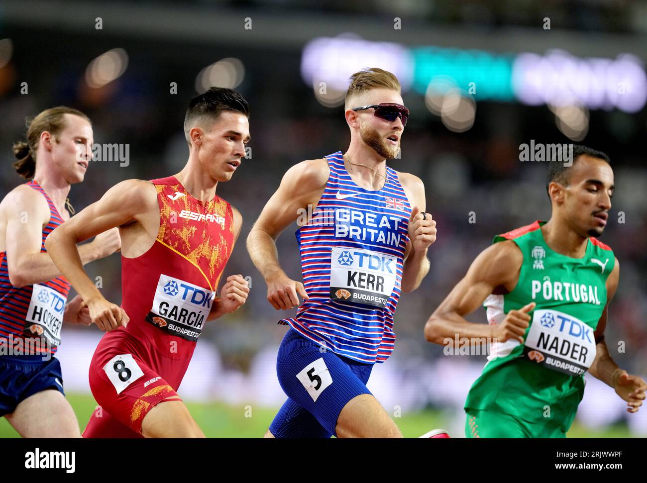 Great Britain's Josh Kerr (second right) in action in the Men's 1500 ...