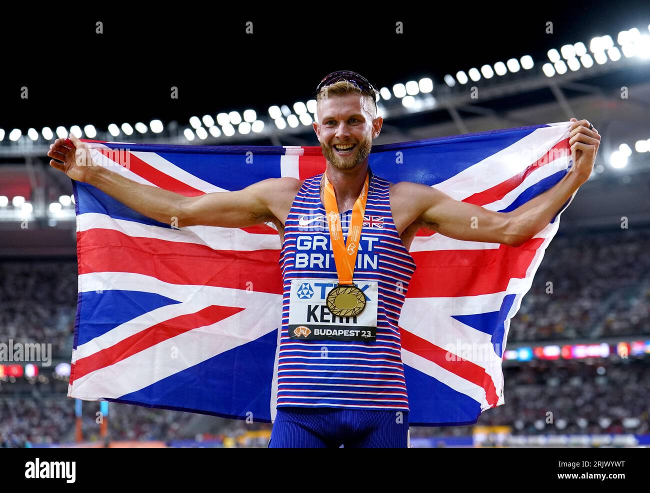 Great Britain's Josh Kerr celebrates after winning the Men's 1500 ...