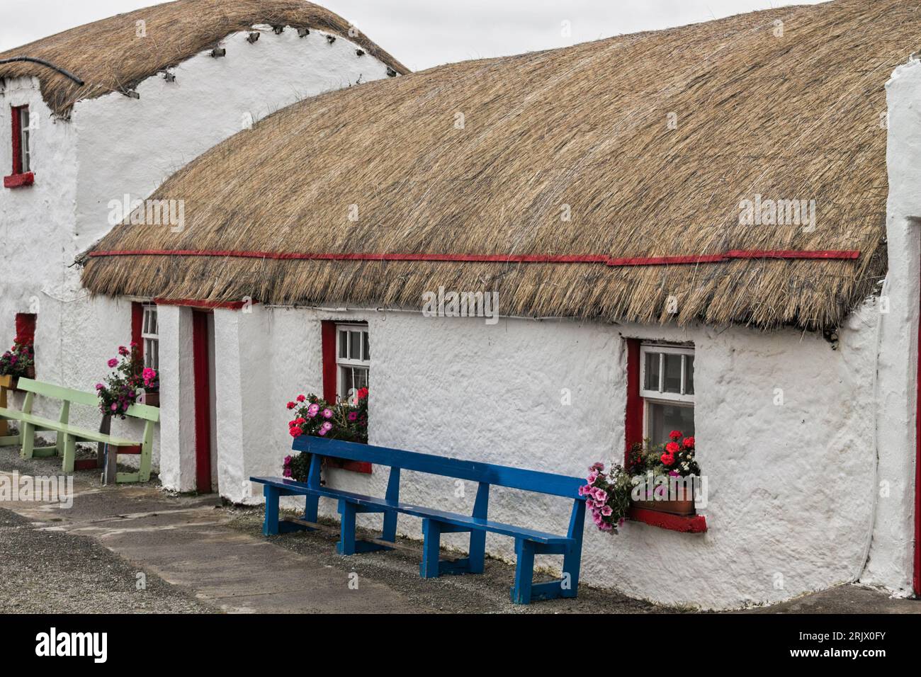 Traditional Irish thatched cottage in County Donegal Ireland Stock ...