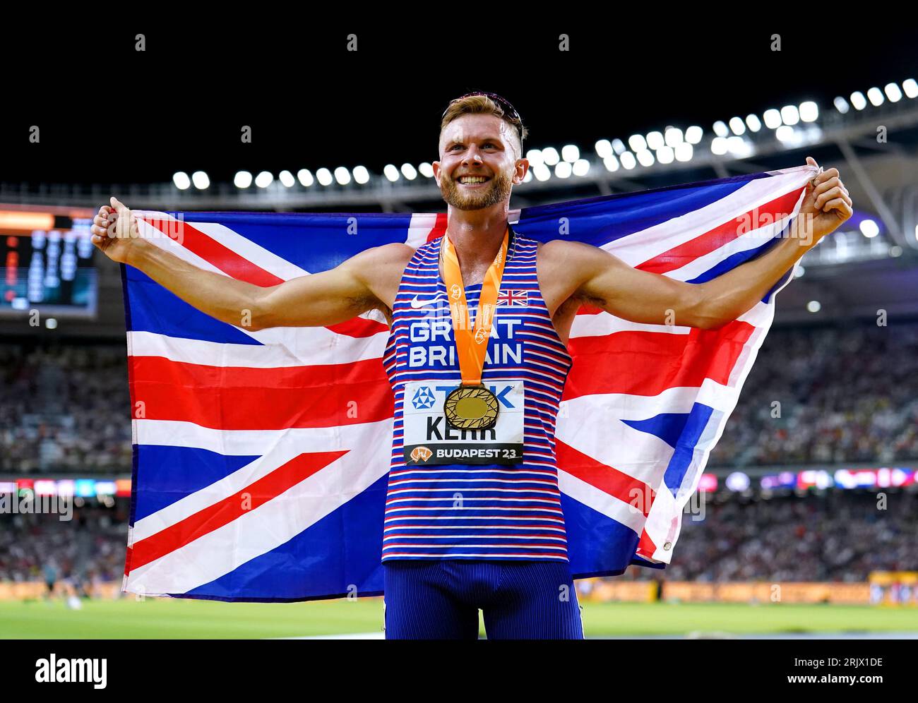 Great Britain's Josh Kerr celebrates after winning the Men's 1500 ...