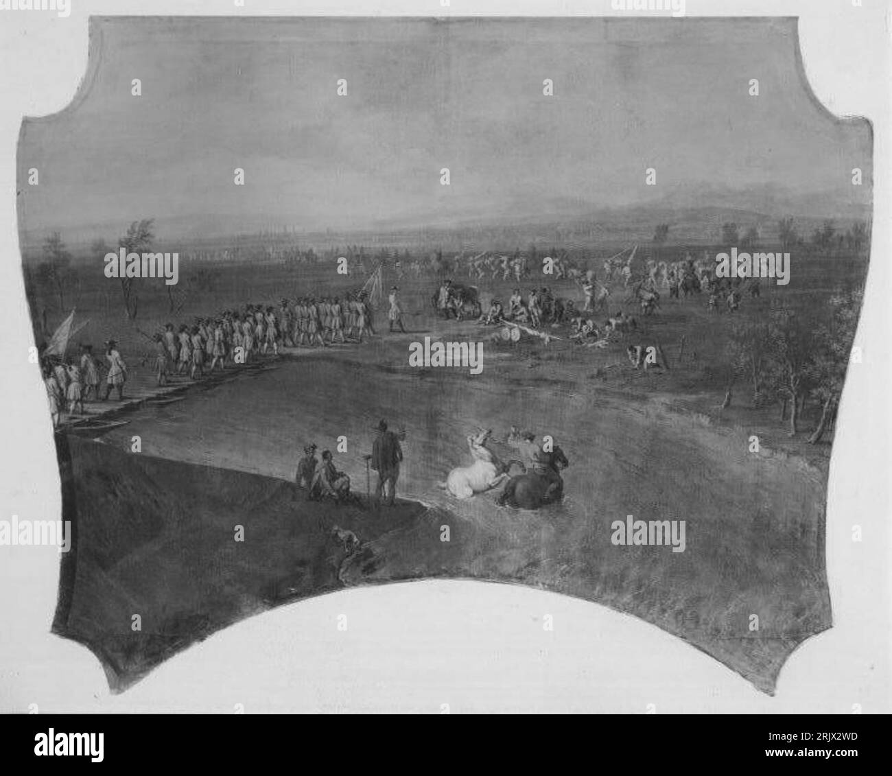 Der Übergang der Armee über die Drau bei Siklos 1687 between 1720 and ...