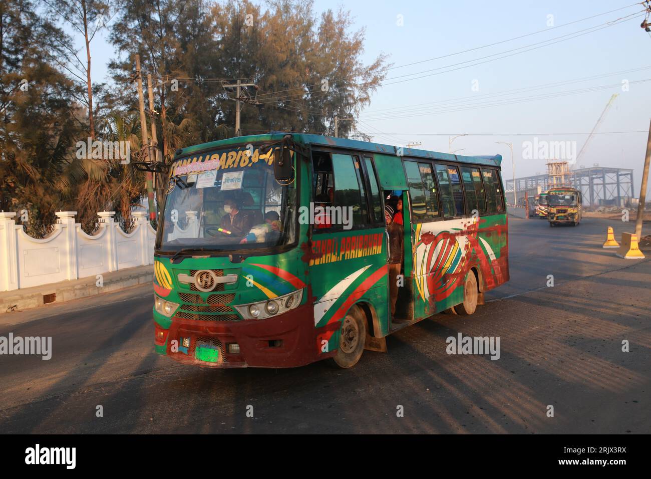 CHITTAGONG, BANGLADESH-JANUARY 29, 2021: Rohingya refugees ride on bus ...