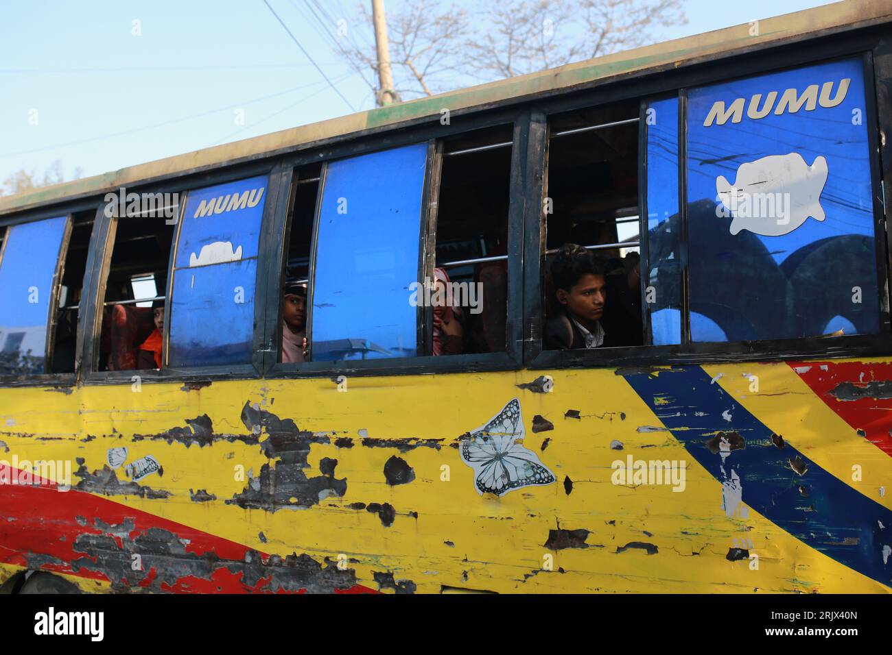 CHITTAGONG, BANGLADESH-JANUARY 29, 2021: Rohingya refugees ride on bus ...