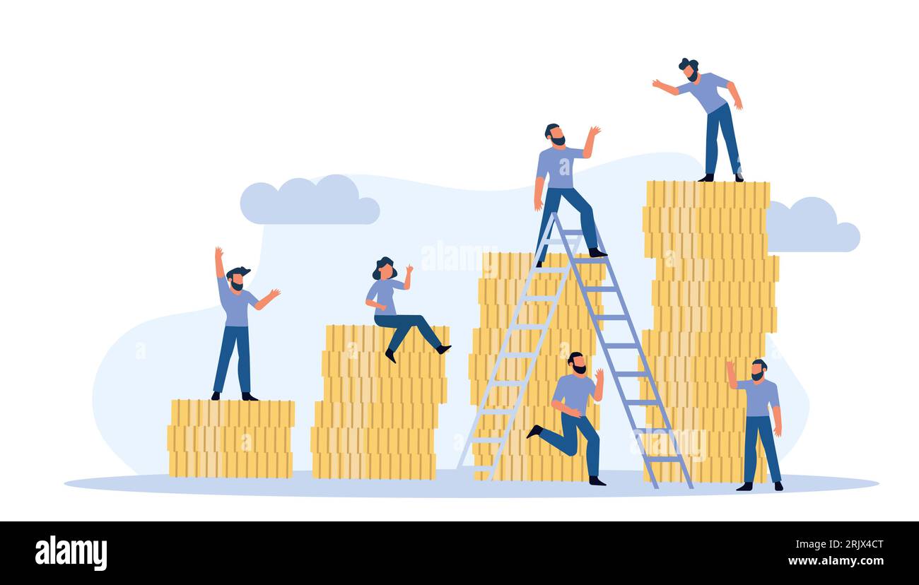 Business people finance performance job vector flat illustration ...