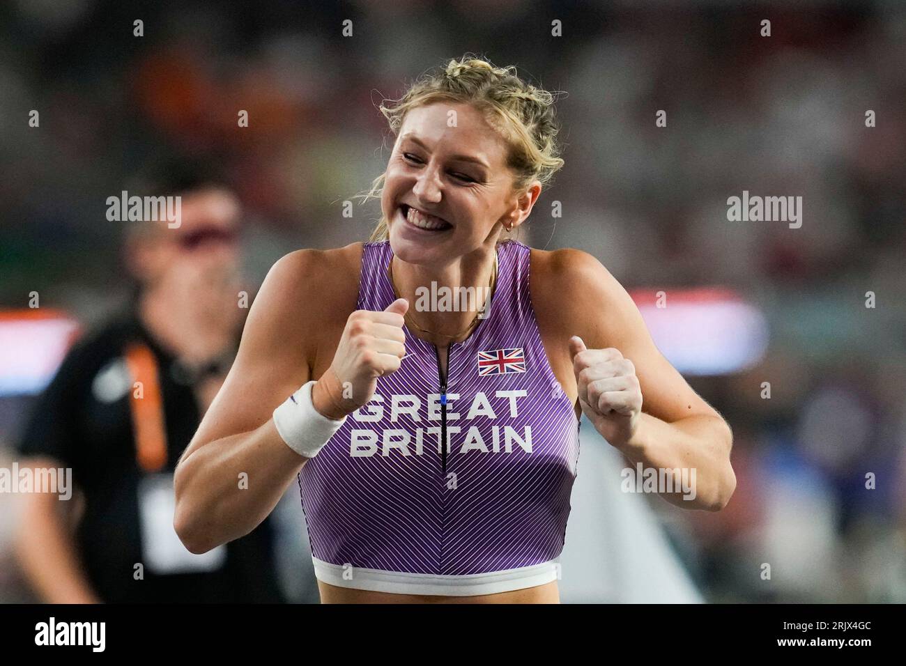 Molly Caudery, of Great Britain, reacts after competing in the women's ...
