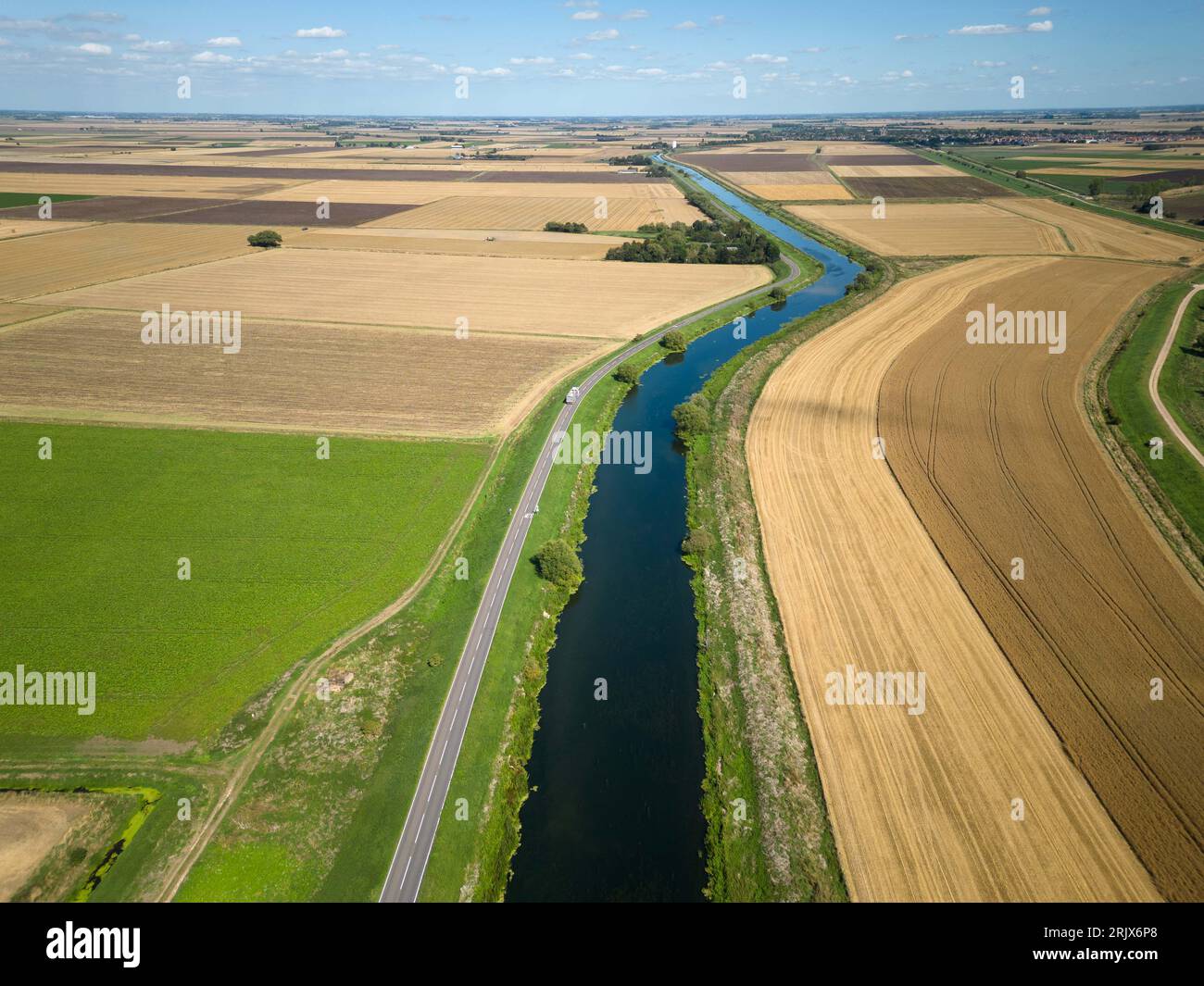The river Welland running through Lincolnshire between Market Deeping ...