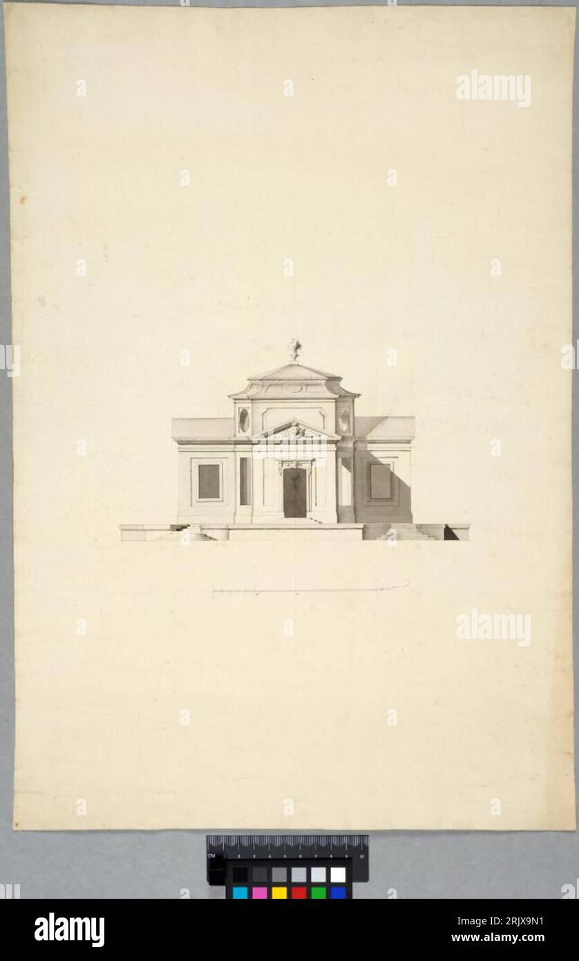 Design for a Cross-shaped Pavilion Placed on a Terrace. Elevation ...