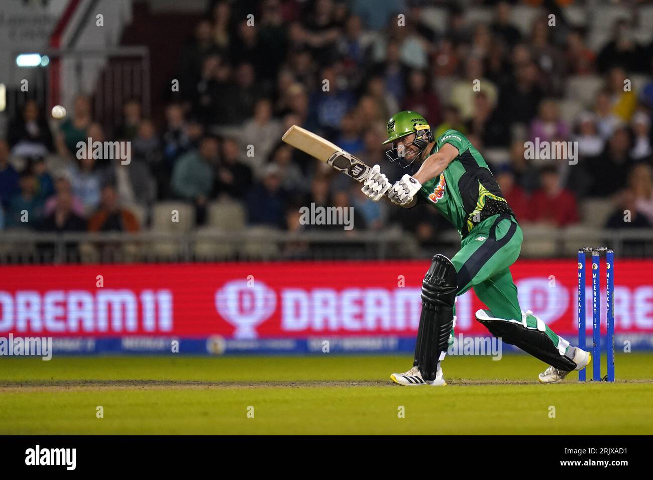 Southern Brave's Colin Ackermann strikes the ball for a boundary (4 ...