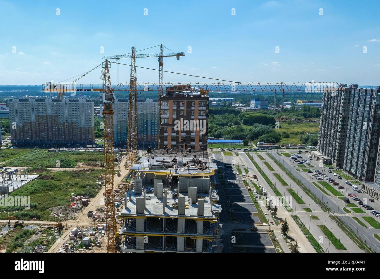 Construction of modern high-rise residential buildings Stock Photo - Alamy