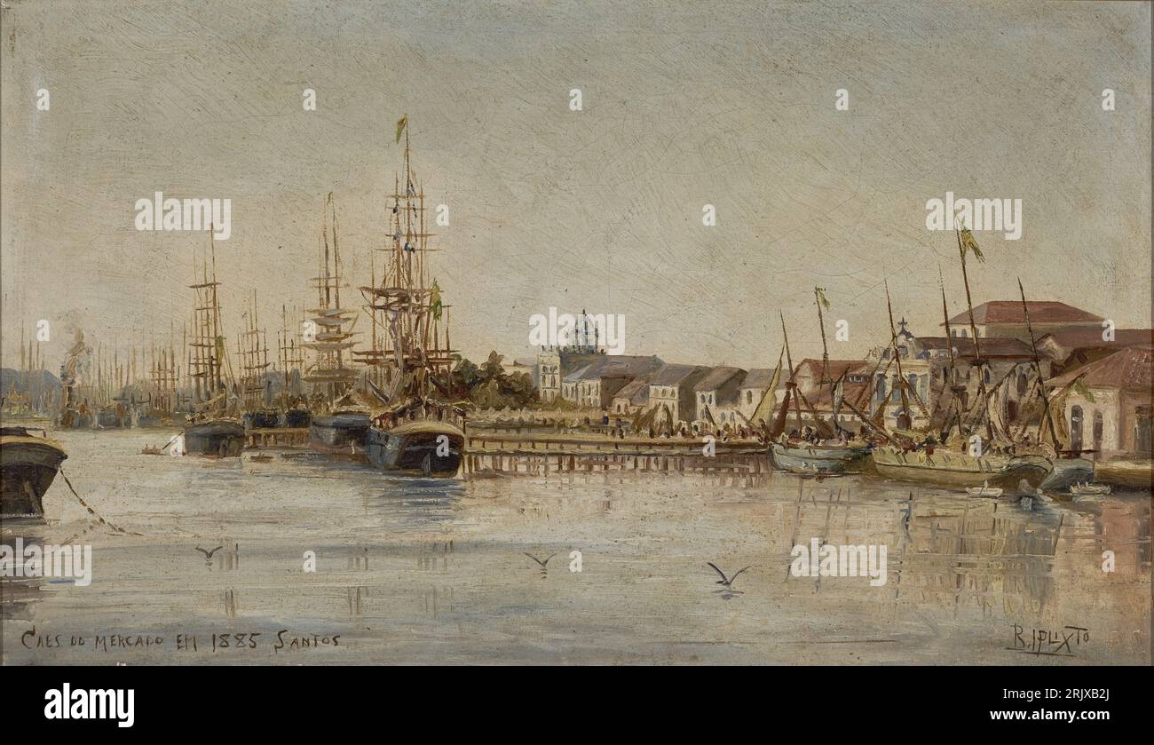 Market Quay in 1885 1885 by Benedito Calixto Stock Photo - Alamy