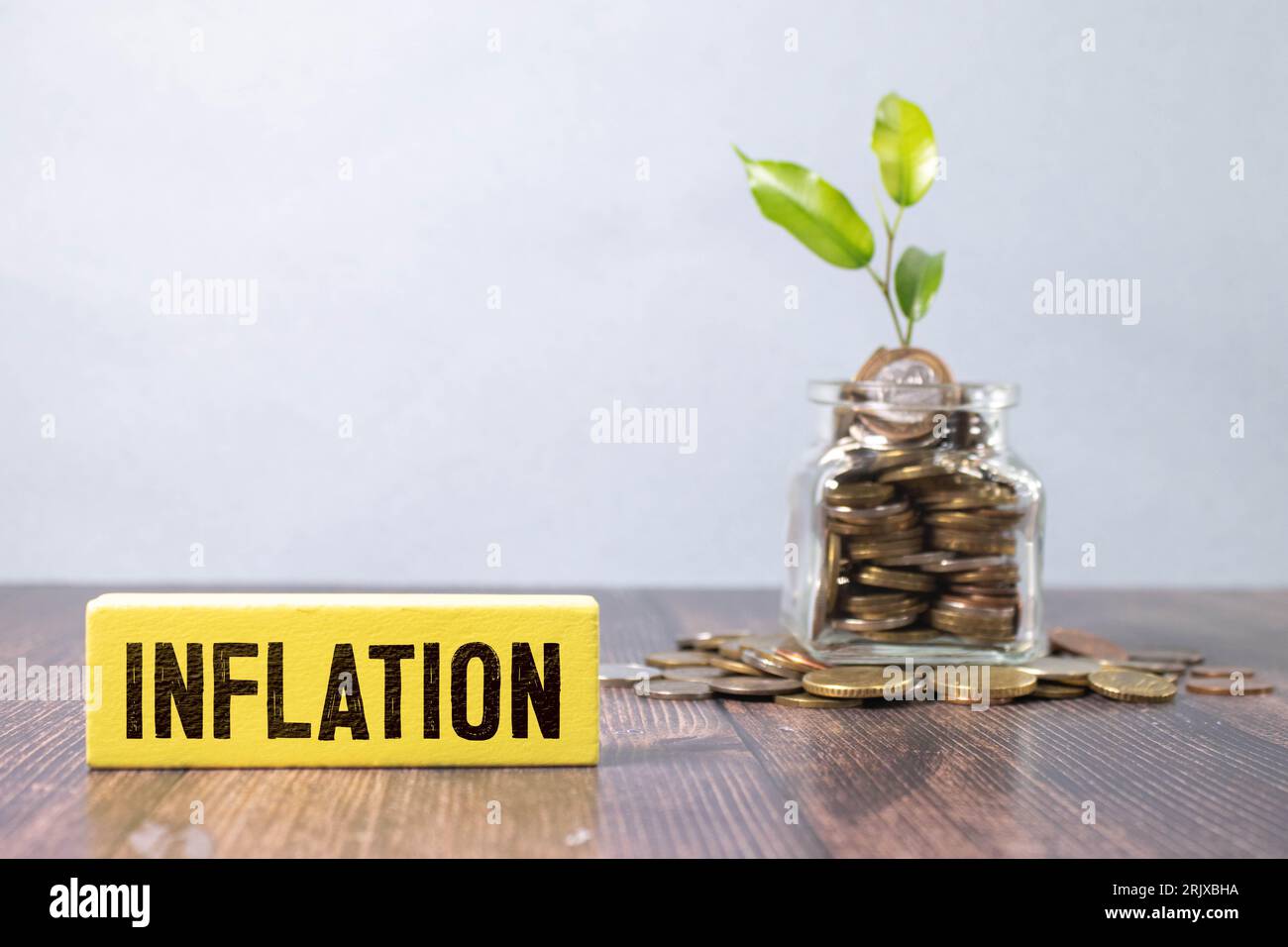 inflation text isolated on white background - concept on the theme of ...