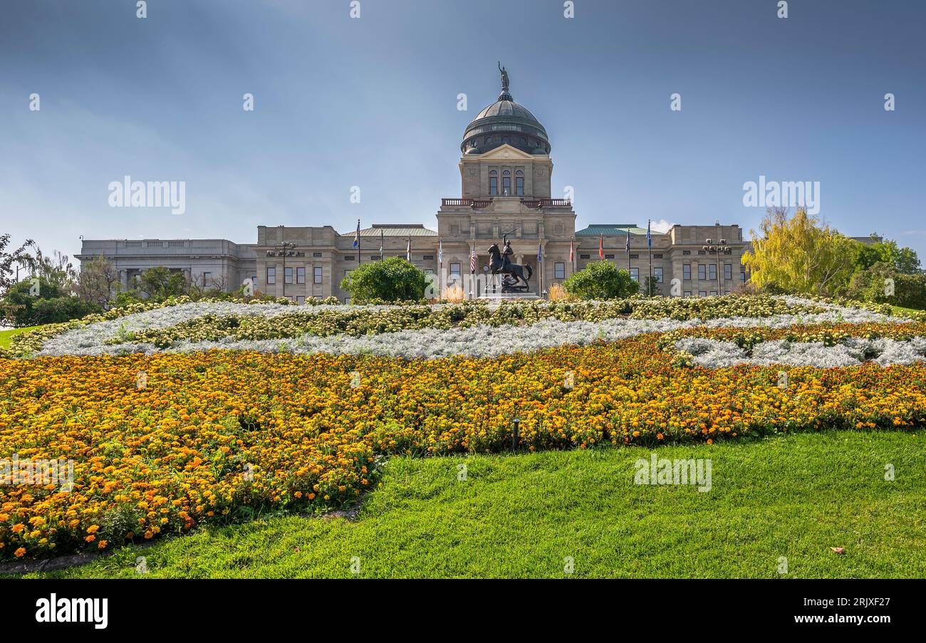 Flowers in front of the granite state capitol building in Helena ...