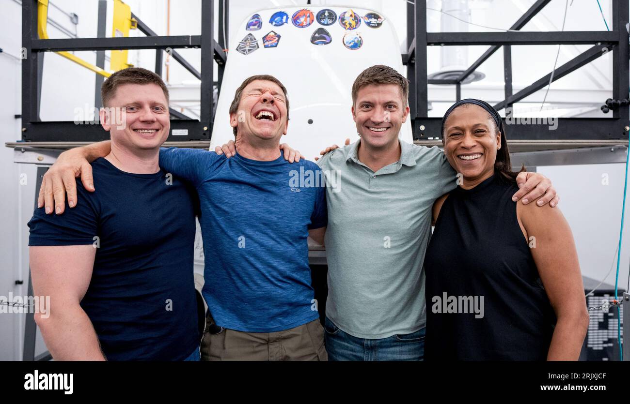 Hawthorne, California, USA. 10th Aug, 2023. Crew-8 poses for a group ...