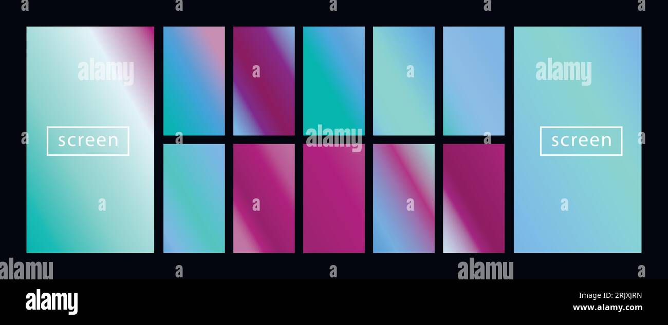 Mobile screen lock display collection of colorful backgrounds in trendy ...