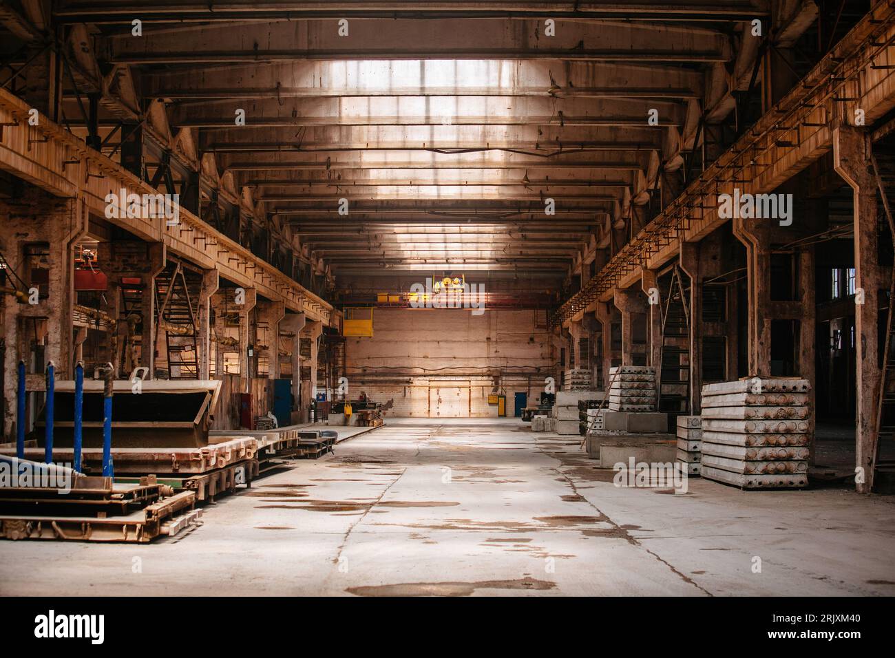 Reinforced concrete slabs production line Stock Photo - Alamy
