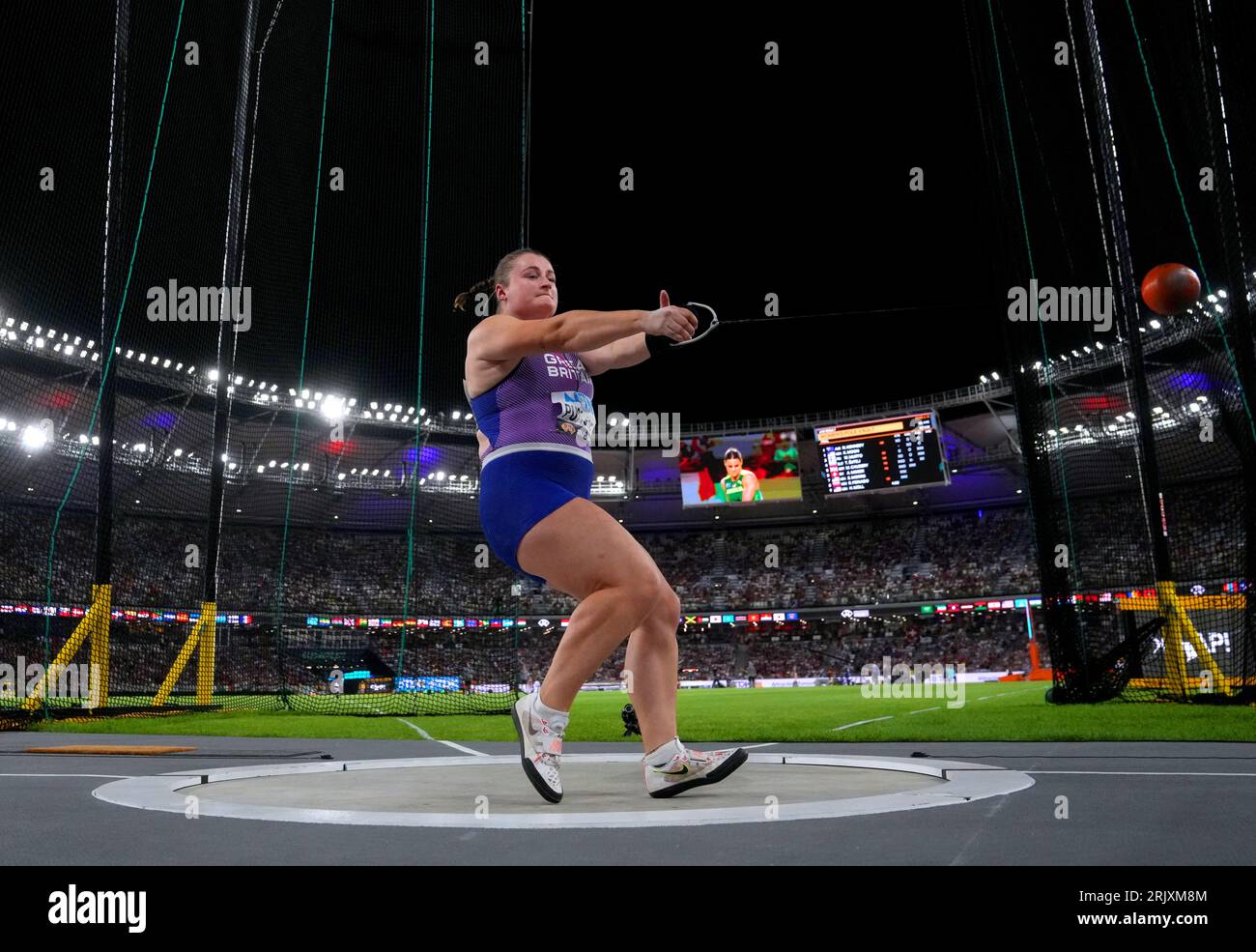 Great Britain's Anna Purchase in action in the Women's Hammer Throw ...