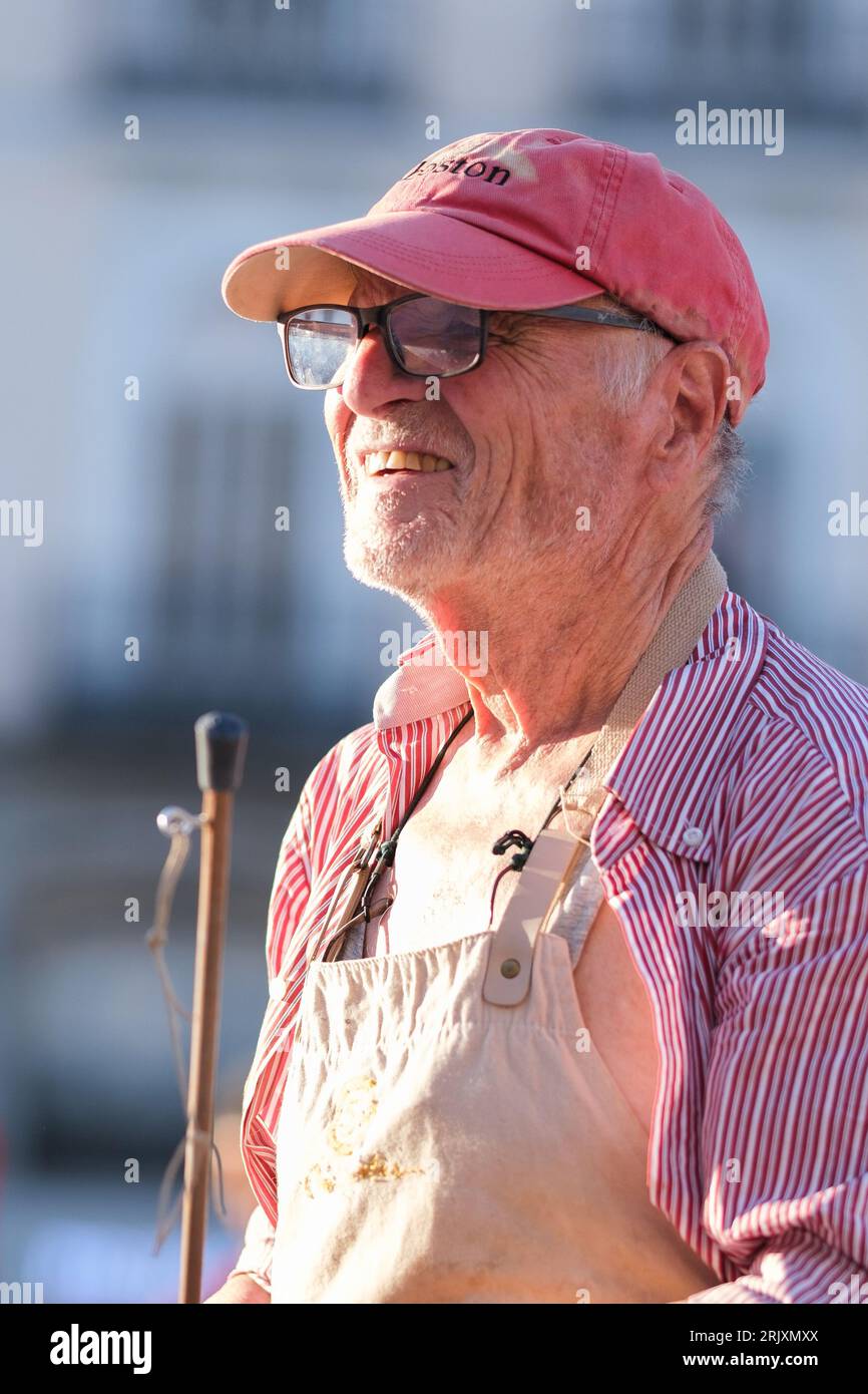 Famous Spanish painter and sculptor Antonio Lopez is seen working on a ...